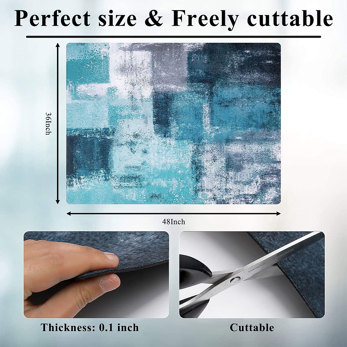 Pauwer Office Chair Mat for Hardwood Floors, 36'' x 48'' Computer Gaming Rolling Chair Mat, Low-Pile Desk Chair Mat Floor Mat Carpet Large Anti-Slip Floor Protector for Home Office