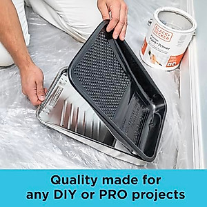 Black+Decker Paint Tray Liner - 10 Pack: Convenient Disposable Liners for Easy Cleanup - Compatible with Standard Paint Trays - Ideal for DIY Projects and Professional Painting Jobs