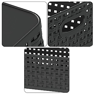 Sadstory 18 Packs A4 Size Plastic Woven Basket Tray, Black Plastic Paper Storage Trays