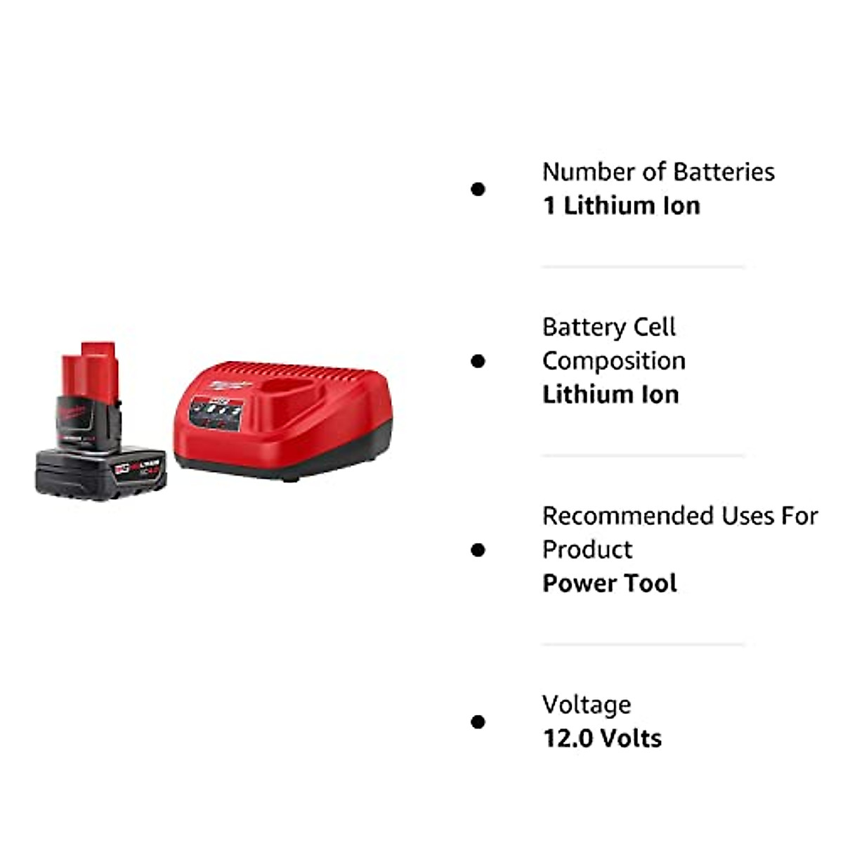 Milwaukee M12 12-Volt Lithium-Ion XC Battery Pack 4.0 Ah and Charger Starter Kit