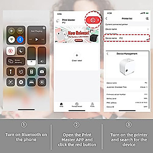 Label Maker Machine with Tape - P12 Portable Bluetooth Label Maker for Storage, Office, Home, Organizing, Sticker Maker Mini Label Maker with Multiple Templates, with 12mm x 4m Black on White Label