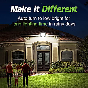 intelamp Solar Powered Lights Outdoor, Solar Flood Lights Outdoor Bright Solar Security Light Dusk to Dawn Auto On/Off IP65 Waterproof for Wall Porch Balcony Yard Garage Barn Garden Pathway Doorway