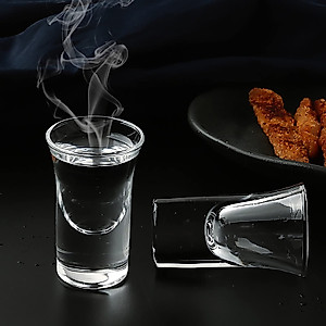 TSONCR Shot Glasses with Heavy Base, 1 oz Tequila Shot Glasses Set of 4, Clear Shot Glasses Bulk, Small Glass Shot Cups for Vodka, Whiskey, Tequila, Espresso, Liquor (4 Pack)