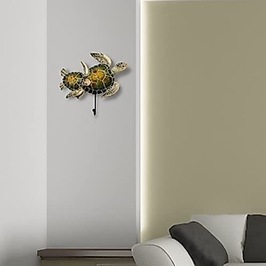 Comfy Hour 5" Polyresin Sea Turtles Decorative Wall Hanger for Home Decoration, Green, Ocean Voyage Collection