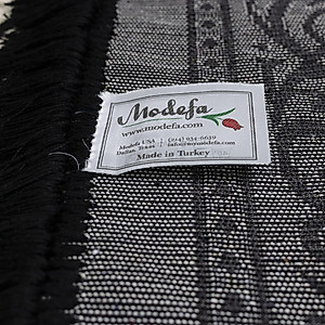 Modefa Turkish Islamic Velvet Prayer Rug - Thick Wide Soft Prayer Carpet - Men & Women - Large Prayer Mat - Eid & Ramadan Gift - with Kufi Cap Beads & Car Hanger - Double Plush Floral Black