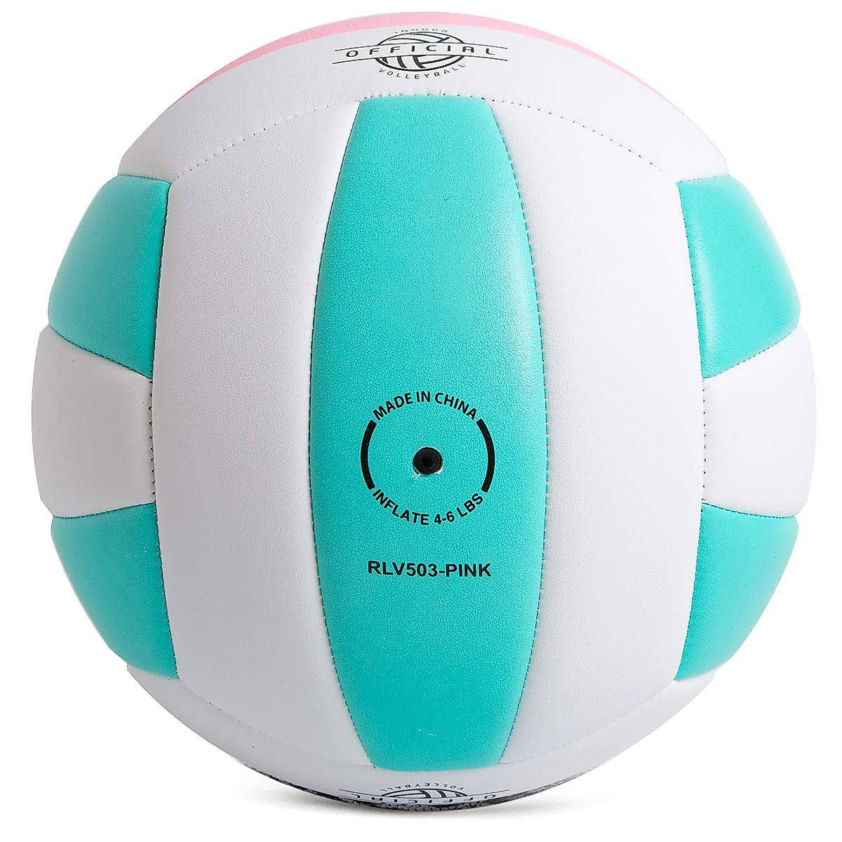 Runleaps Soft Indoor Volleyball Waterproof Volleyball Light Touch Recreational Ball for Pool Gym Indoor Outdoor (Pink/Light Blue, Size 5)