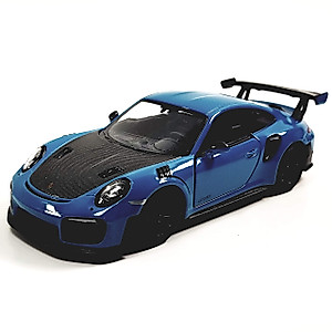 Kinsmart Porsche 911 GT2 RS 2010 Aqua Blue Hard Top 1/36 Scale Diecast Car