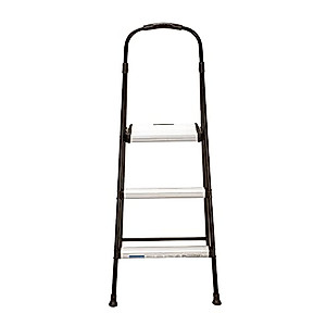 COSCO 11425ABK1E Folding Step Stool with Rubber Hand Grip, 8 Ft. 10 in. Max Reach, ANSI Type 1, 250 lb Weight Capacity, 3, Black