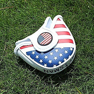 Craftsman Golf USA America Mallet Putter Cover Headcover for Scotty Cameron Odyssey (for Heel Shaft)
