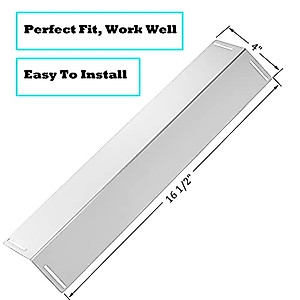 SUONA 16 1/2 Inch Grill Parts for Smoke Hollow PS9900 PS9500 BBQ Grillware GGPL-2100 Heat Tent Replacement for Charbroil 463714514 463724514 Heat Shield Plates for Uniflame GBC976W 3-Pack ST-14-3