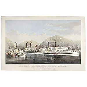 American Steamboats on the Hudson, passing the Highlands