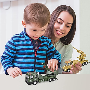 ArtCreativity Light Up Army Toy Trucks with Sound, Set of 6, Pullback Toy Military Vehicles with Functional Parts, Classic Army Toys for Boys & Girls, Military Party Decorations and Favors