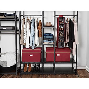 Covermates Keepsakes - Storage Box - Heavy Duty Polyester - Reinforced Handles - ID Window - Indoor Storage - Closet Storage-Red