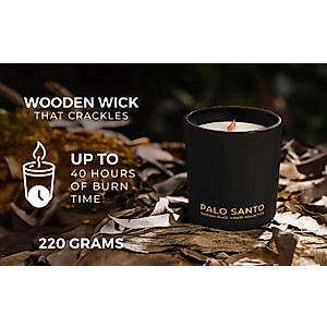 Pantera Peace Palo Santo Candle, Wood Wick Candles That Crackle, Scented Candle for Large Room, 40+ Burn Time, Wooden Wick Candles, Luxury Candle Gift, Meditation Prosperity Aromatherapy Soy Candle