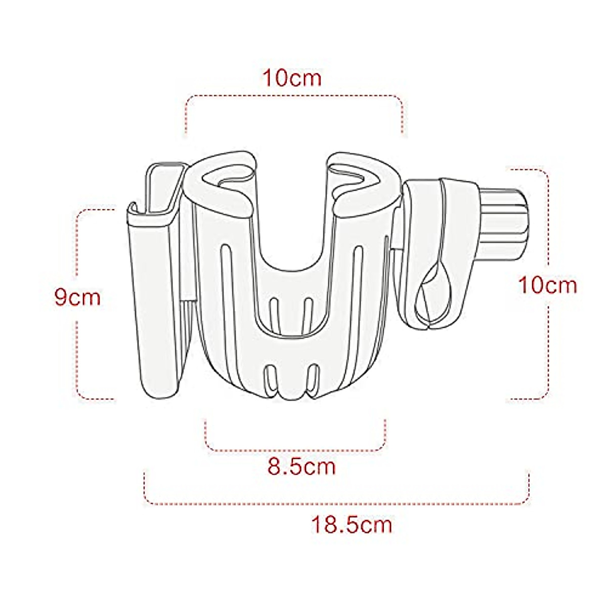 Cup Holder with Phone Holder, 2 in 1 Drink Holder by Volcaconiosis, Cup Holder for Boat Bike Stroller Cup Holder for Vista, Cru, Minu and Yoyo, Stroller Accessories Wheelchair Accessories…