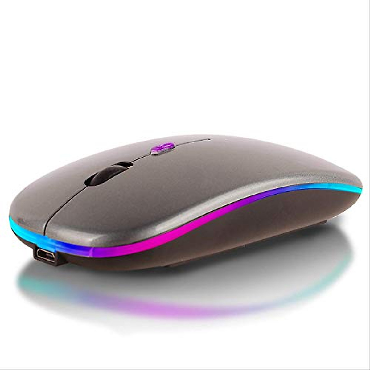 Rechargeable Dual-mode Wireless Bluetooth Mouse Bt Plus 2.4g Wireless Light-emitting Silent Mouse Lady Mouse Ultra-thin Fashion Cute Anti-slip Design Pc Game Mouse, Suitable For Laptop Design And Offi