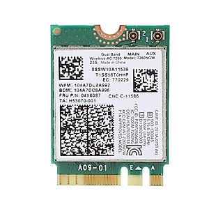 Intel Wireless AC 7265 802.11ac Network Card,For intel 7260AC 7260NGW, ,for T Series Laptops