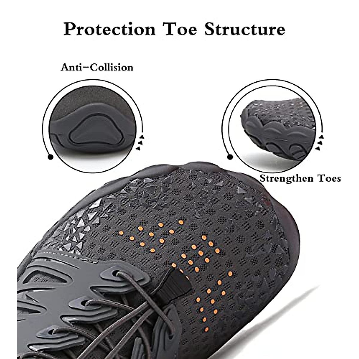 Water Shoes Barefoot for Men Women Swimming Shoes Minimalist Shoes Beach Shoes Quick Dry Breathable Comfortable Non-Slip for Aqua Swim Walking Diving Surfing Yoga Grey 13 Women/11.5 Men