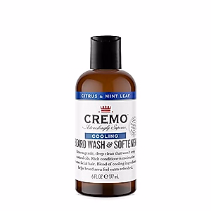 Cremo Citrus Mint Leaf Cooling Beard and Face Wash, Specifically Designed to Clean Coarse Facial Hair, 6 Fluid Oz