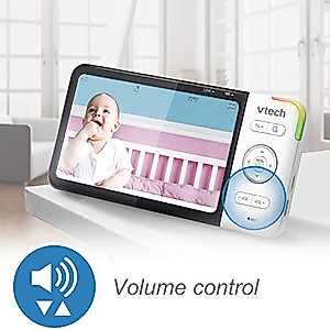 VTech RM5764-2HD 1080p Smart WiFi Remote Access 2 Camera BabyMonitor, 360° Pan & Tilt, 5" 720p HD Display, Night Vision, Soothing Sounds, 2-Way Talk, Temperature & Motion Detection, iOS & Android