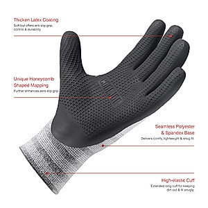 COOLJOB Unisex Work Gloves, Gray, Small (Pack of 3)