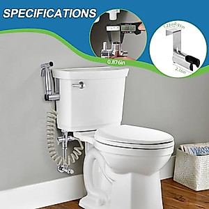 TURLEE Handheld Bidet Sprayer for Toilet -Brass T-valve Adapter, Sprayer Adjustable Water Pressure Control with Bidet Retractable Spring Hose for Feminine Wash.