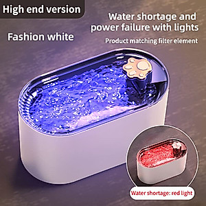 Dog Water Fountain, Whisper Quiet 101oz Cat Fountain Pet Water Fountain, Dog Drinking Bowl, Water Fountain for Cats Inside, Dog Water Dispenser with LED Light, w/ 1 Cat Waterer Filter