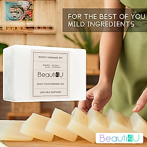 BEAUTI4U 2LB Soap Base - Goat Milk Soap Making Supplies With Soap Making - Melt And Pour Soap Base - Melt And Pour Soap - Soap Making Supplies - Organic Soap Base For Soap Making