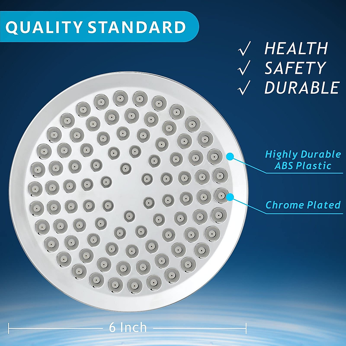 Nuodan High Pressure Rain Shower Head with 11'' Extension Arm - High Flow Rainfall Showerhead - Luxury Modern Look - Pressure Boosting (Chrome)