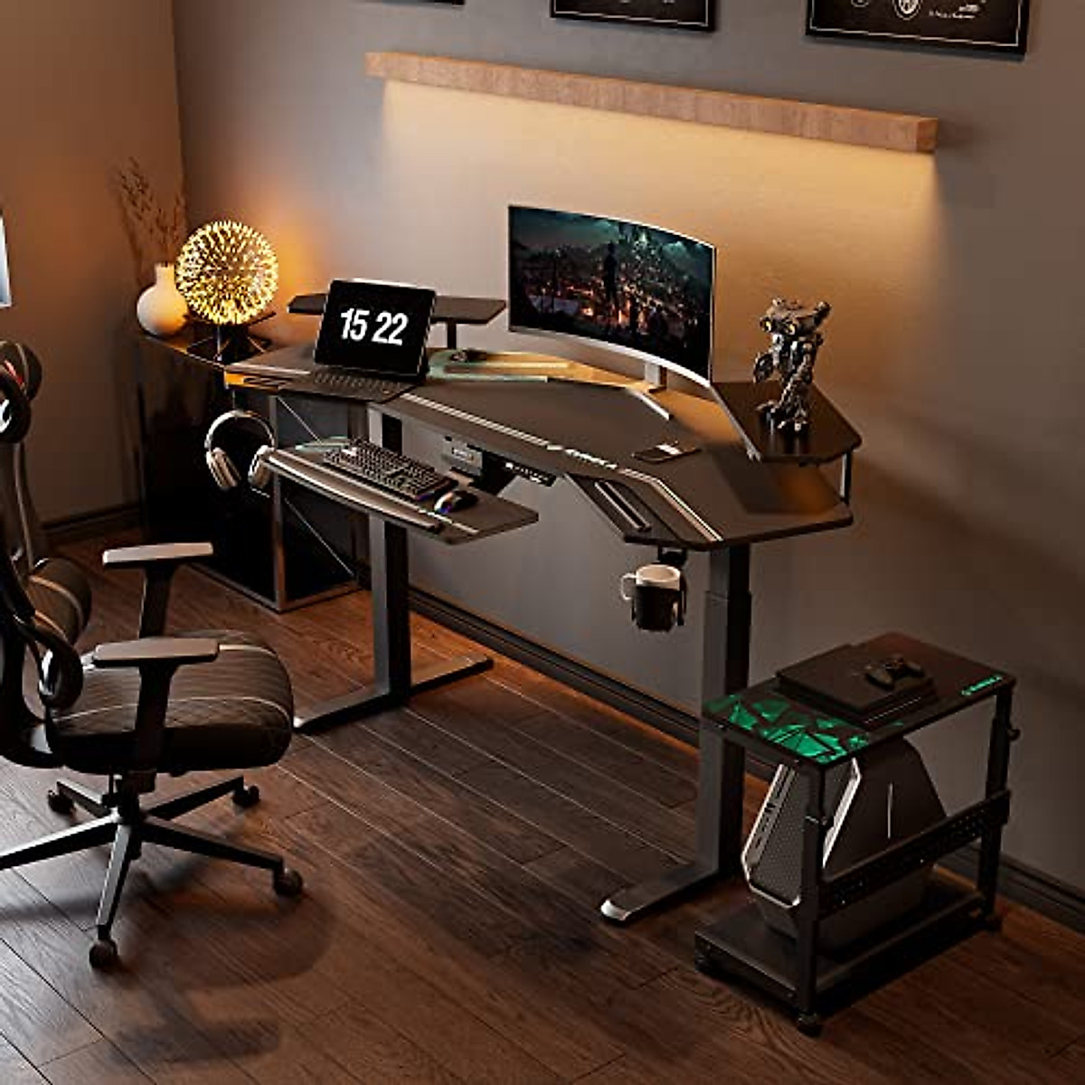 EUREKA ERGONOMIC Height Adjustable Mouse & Keyboard Tray Under Desk with Height Adjustable Computer Tower Stand for Home Office Gaming