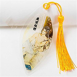 Bookmarks 2PCS Mo Dao Zu Shi Leaf Shape Bookmarks Page Markers Cute Tassel Pendant Leaf Shape Book Marks Stationery Book Accessories(11)
