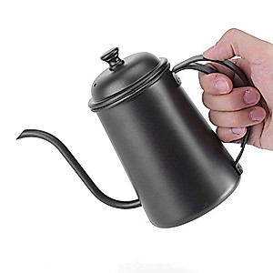 Ikunde 650ML Stainless Steel Gooseneck Spout Kettle Coffee Tea Home Brewing Drip Pot Black