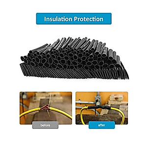 650pcs Heat Shrink Tubing Black innhom Heat Shrink Tube Wire Shrink Wrap UL Approved Ratio 2:1 Electrical Cable Wire Kit Set Long Lasting Insulation Protection, Safe and Easy, Eco-Friendly Material