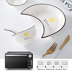 Dinnerware Set for 8 People Porcelain Tableware Dinner Sets White Plates and Bowls Sets Square Soup Dessert Plates Service Restaurant Kitchen and Family Party Use (Color : Package 4) (Package 1) (Pa