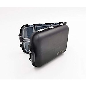 2x Small Hard Fishing Tackle Box Portable Case Hooks Lure Baits Storage Box Containers For Storing Swivels Jigs Hooks Sinker,10 Compartments (Black)