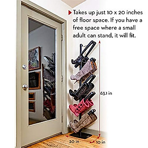 Boot Butler Standing Boot Rack – As Seen On Rachael Ray – Clean Up Your Floor & Protect Your Boots – 5-Pair Boot Storage Organizer & Boot Shaper/Tree