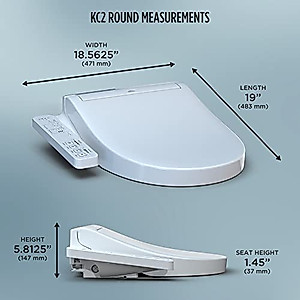 TOTO SW3023#01 WASHLET KC2 Round Electronic Bidet Toilet Seat, Cotton White