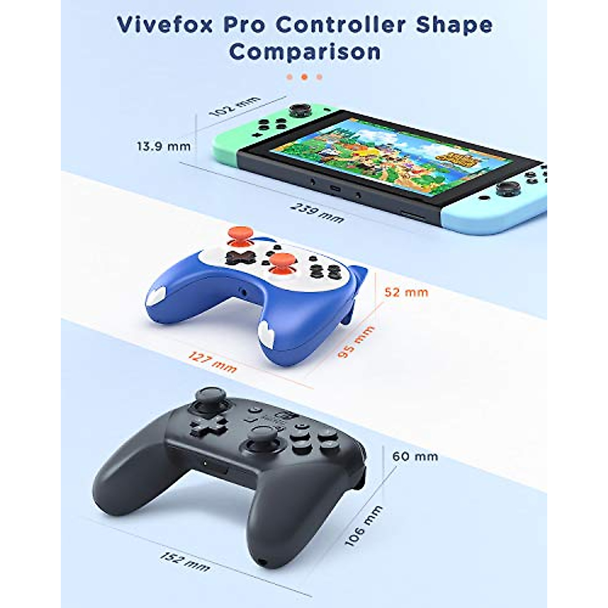 VIVEFOX Switch Lite Controller, Wireless Pro Controller for Switch Switch Lite Cartoon Kitten Switch Gamepad Supports Wake-up, Turbo, Gyro Axis, Dual Shock and Audio Jack Mabel