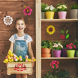 17 Pieces Flower Stencils for Painting on Wood Large Sunflower Painting Stencil Template Summer Butterflies Bird Rose Leaf Reusable Stencils DIY for Painting Wall Decor Spring (6.3 x 6.3 Inch)