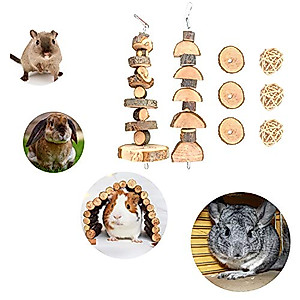 S-Mechanic Bunny Chew Toys Natural Apple Wood Small Animal Chew Toys for Rabbits Chinchilla Hamsters Guinea Pigs Gerbils (Pack 1)