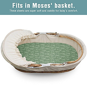 Bassinet Sheet, Jersey Cotton for Baby Boy/Girl, Baby Car Seat Cover Girls, Infant Carseat Canopy, Stretchy Multi- use Nursing Cover for Stroller/High Chair/Shopping Cart/Car Seat Canopies Green Sage