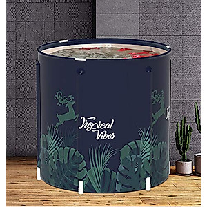 Portable Foldable Bathtub, Separate Family Bathroom SPA Tub, Soaking Standing Bath Tub for Shower Stall, Efficient maintenance of temperature, Ideal for Hot bath ice bath(A)