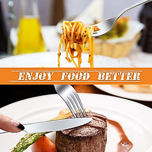 Nuenen 200 Pcs Forks and Knives Stainless Steel Forks Silverware Set Include 100 Dinner Forks and 100 Knives Flatware Set Tableware Cutlery Set for Home Restaurant, Mirror Polished, Dishwasher Safe