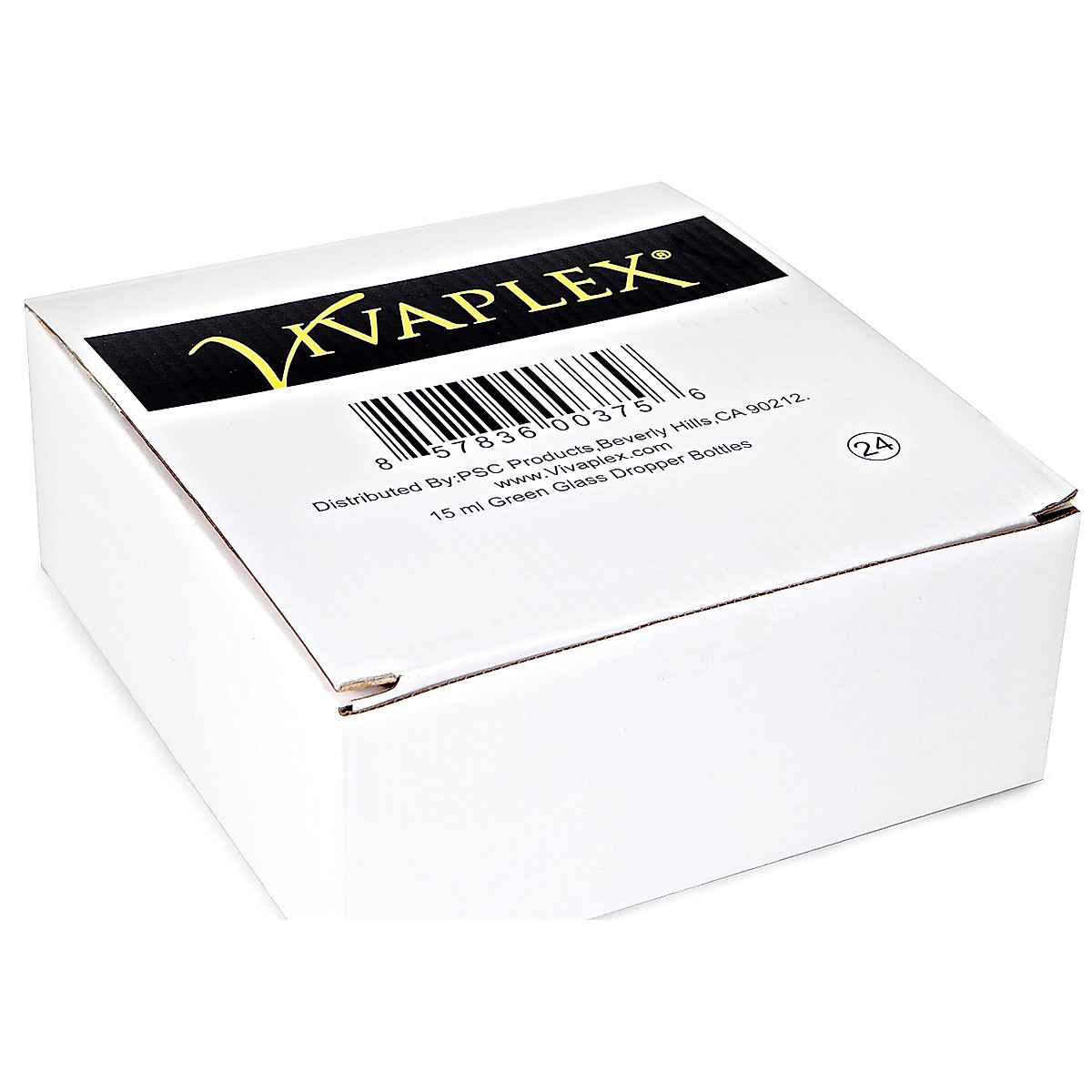 Vivaplex, 24, Green, 15 ml (1/2 oz) Glass Bottles, with Glass Eye Droppers