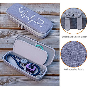 ButterFox Premium Stethoscope Case with Divider and ID Slot for 3M Littmann Classic III, Cardiology IV Diagnostic and More Stethoscopes with Pocket for Nurse Accessories (Grey 2)