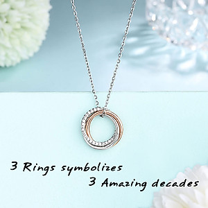 UNGENT THEM 30th Birthday Decorations Gifts for Women Her, 30 Year Old Birthday Gifts for Woman Female, 3 Decades 30th Happy Birthday Necklace