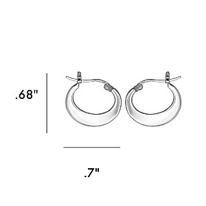 Boma Jewelry Sterling Silver Polished Crescent Snap Down Hoop Earrings