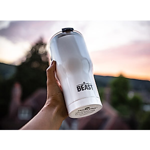 Beast 30 oz Tumbler Stainless Steel Vacuum Insulated Coffee Ice Cup Double Wall Travel Flask (Arctic White)