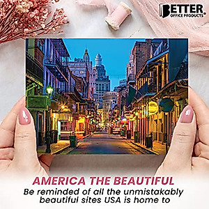Better Office Products 50 Pack Travel Postcards, Famous US Landmarks and Historical Sites, High Gloss Photo Post Cards, 4 x 6 inch, 25 Amazing Photos of National Landmarks