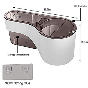 BATFE Adhesive Hair Dryer Holder No Drilling Wall Mount Hair Care Styling Tool Organizer Storage for Blow Dryer Curling Wand Straightener Brushes